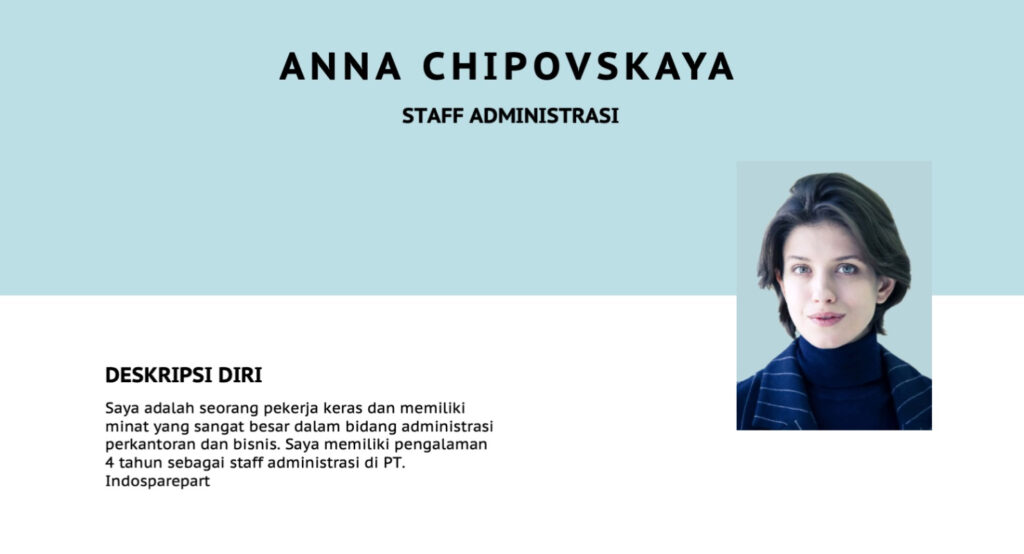 Contoh CV untuk Staff Administrasi Kantor Kreatif dengan Link Download ...